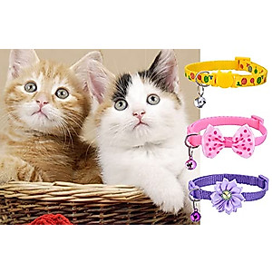 12/16 PCS Cute Cat Collars Breakaway with Bell for Boy Cats and Girl Cats Gifts