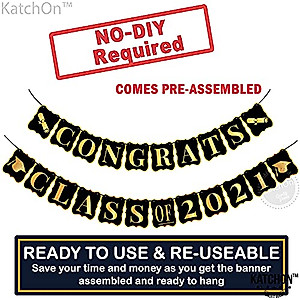 Large Congrats Class Of 2022 Banner for Class Of 2022 Party Decorations - No DIY | Pom Poms, Hanging Swirls with Class Of 2022 Backdrop | Class Of 2022 Decorations Banner for Graduation Party Supplies