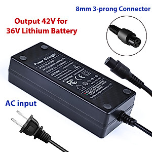 42V 2A Power Adapter PowerFast Mini 3-Prong Inline Connector for Pocket Mod, Sports Mod, and Dirt Quad Lithium Battery Charger