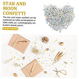 WIAMEE 3pcs 1 Stylesilver Decors and Mixed Balloon Iridescent Style Metallic Wedding Birthday Scatters Table Decorations DIY Decor Star of Festival Moon Decorative Party Glitter