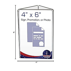10 Pack Sign Holder Multi Sided 4 x 6 Inch Clear Acrylic Counter Signage Display Accommodates 3 Images for Bars Restaurants and Nightclubs by Marketing Holders
