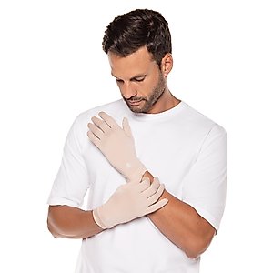 Coolibar UPF 50+ Unisex Sawyer UV Sun Gloves - Sun Protective (Medium- Beige)