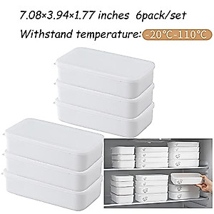Stackable Fridge Storage Container,Set of 6 pack MINI Plastic Food Storage Containers,Fridge and Freezer Storage Trays to Store Fruits, Vegetables, Meat and More