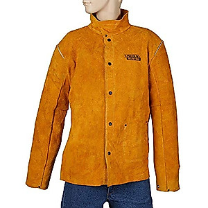 Lincoln Electric KH807XL Brown X-Large Flame-Resistant Heavy Duty Leather Welding Jacket