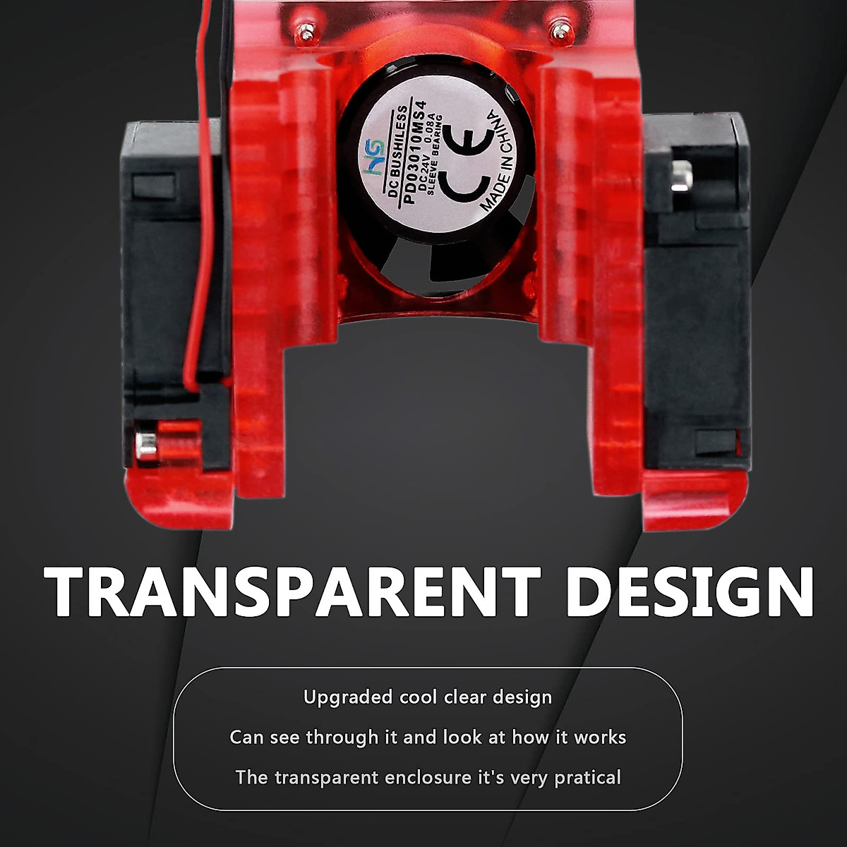 Haldis 3D Printer Cooling Fans Set, Upgrade 3Pcs 3010 Fans Premium Quiet 30x30x10mm Fan for E3D V6 OD 22mm Hotend (Red 24V)