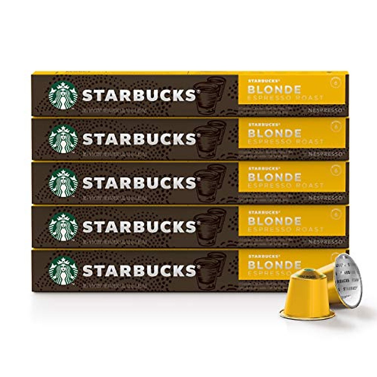 Starbucks by Nespresso, Blonde Roast Espresso (50-count single serve capsules) & Espresso Dark Roast (50-count single serve capsules, compatible with Nespresso Original Line System)