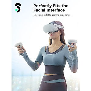 Face Pad Compatible with Oculus Quest 2,SOOMFON Face Interface Compatible with Oculus/Meta Quest 2,Face Cushion with 2 Replacement Pads Soft Face Pads Anti-light Nose Pads (L/S) Nose Guard Accessories