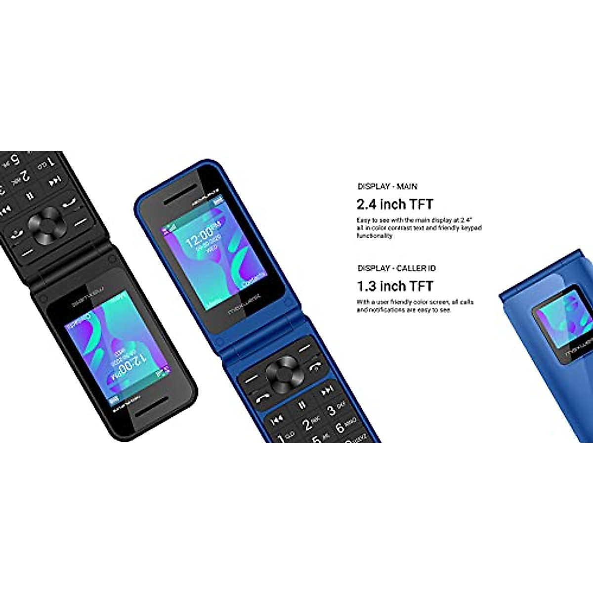 Flip Phone 4G LTE Volte Unlocked Compatible with T-Mobile Mint GSM Worldwide Maxwest Neo 4G Dual Nano Sim LTE Bluetooth (NOT VERIZON/Boost) Radio FM