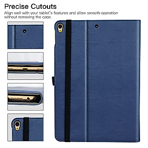 ZtotopCases for iPad Air 3rd Generation 2019/iPad Pro 10.5 Inch 2017, Premium PU Leather Business Folding Stand Folio Cover with Auto Wake/Sleep, Multiple Viewing Angles for iPad Air 3 Gen, Navy Blue
