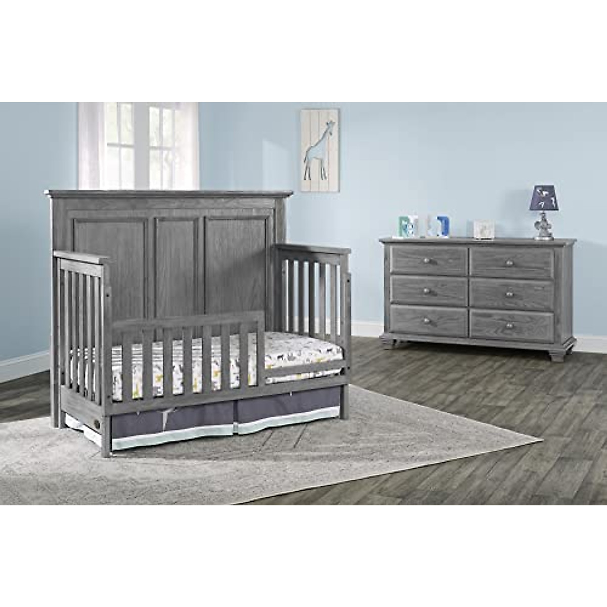 Oxford Baby Kenilworth 4-in-1 Convertible Crib, Graphite Gray, GreenGuard Gold Certified
