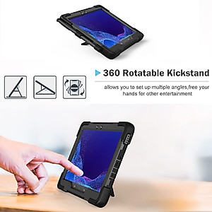ProCase for Galaxy Tab Active4 Pro 2022/Tab Active Pro 2019 10.1 Inch Case (SM-T630/T638/T540/T547) with S Pen Holder, Rugged Heavy Duty Shockproof Rotating Kickstand Protective Cover