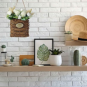 Spring Wreath Spring Front Door Decor Spring Flowers Basket Spring Welcome Sign Porch Farmhouse Spring Artificial Flowers Wedding Home Decor (White)