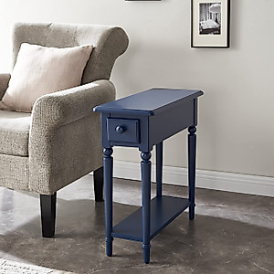 Leick Home Coastal Narrow Side Table, Navy Blue