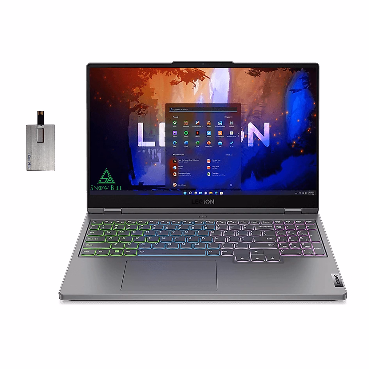 Lenovo Legion 5 Pro 16" QHD 165Hz Gaming Laptop, AMD Ryzen 7 6800H, 16GB DDR5, 512GB SSD,NVIDIA GeForce RTX 3070Ti 8G, 4-Zone RGB Backlit Keyboard, Wi-Fi 6E, Bluetooth, Grey, Win 11, 32GB USB Card