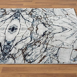 LUXE WEAVERS Marble Effect Abstract Blue 6x9 Area Rug