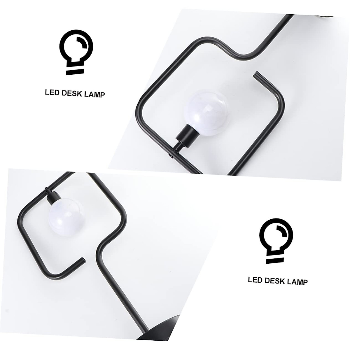 DOITOOL Sturdy Iron Base Led Desk Lamp Battery-Powered Table Lamp for Bedroom Study Decorative