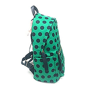 Kate Spade New York Large Nylon Backpack Chelsea Delightful Dot (Green & Navy)