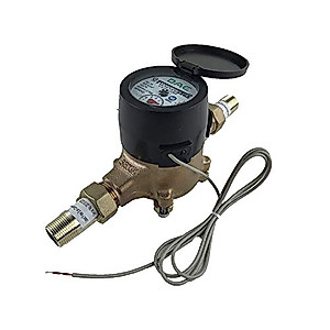 DAE PD-75 Non Lead NSF61, IP68 Positive Displacement Water Meter, 3/4" NPT Couplings, Pulse Output, Gallon
