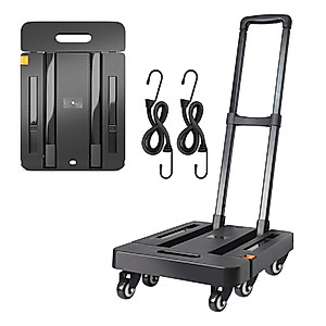 Crysta Lemon Heavy-Duty Dolly Cart - Versatile Folding Hand Truck with Secure Button Lock - Compact Foldable Moving Cart