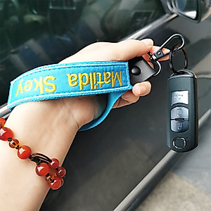 Uayma Keychain Wristlet Lanyard embroidery, personalized lanyard keychain for women and men travel, Nylon belt lanyard for car keys (Dog Buckle)