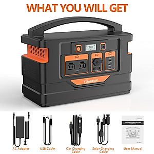 C INVERTER Portable Power Station 1000W, 1110Wh Lithium Polymer Battery Solar Generator Emergency Backup Power Supply for Outdoor Camping Home Road Trip Rv Adventure (Orange)