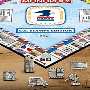 Monopoly: U.S. Stamps Edition | Buy, Sell, Trade Iconic & Collectible USPS Stamps | Classic Monopoly Game | Officially-Licensed United States Postal Service Merchandise