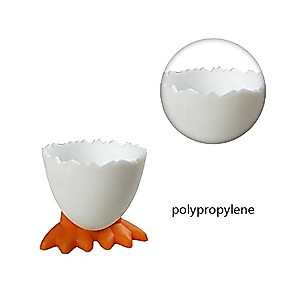 6 Pcs Egg Cups Cartoon Egg Holders Soft Hard Boiled Egg Cups for Breakfast Brunch Soft Boiled Egg(White)