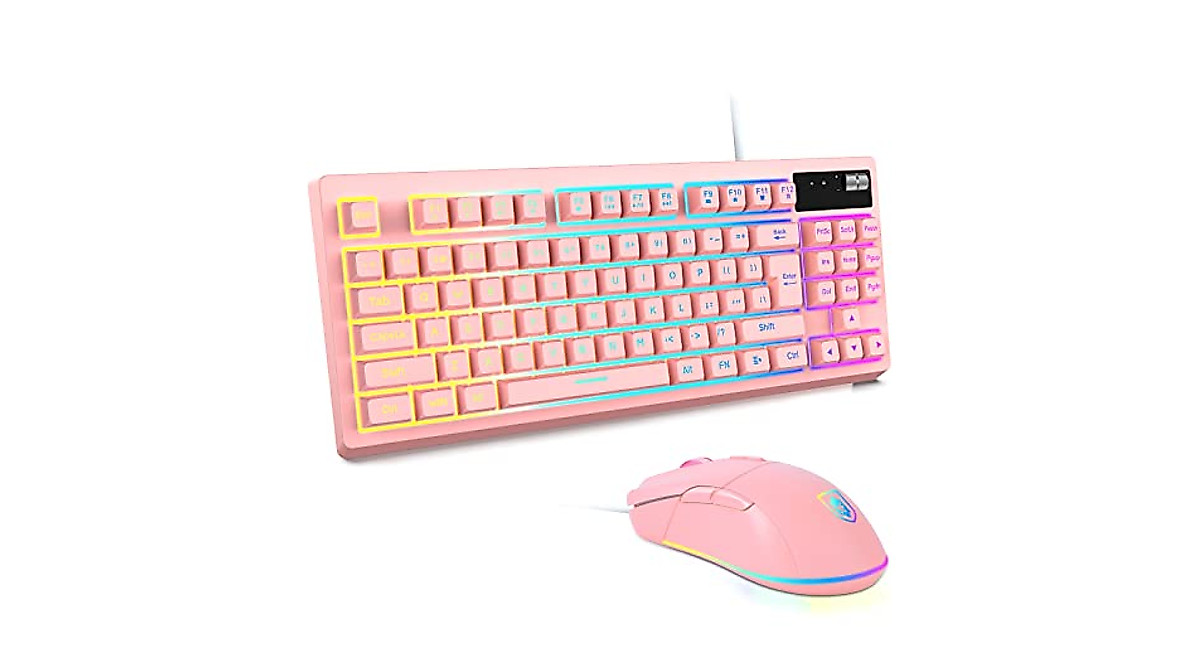 RGB Pink Gaming Keyboard & Mouse Set – Vibrant & Precise Gaming Combo