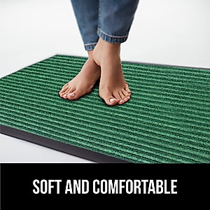 Gorilla Grip Traffic Guard Door Mat, 2 Pack, Heavy Duty Waterproof Doormat, Commercial Office Space Welcome Mats, Stain and Fade Resistant, Low Profile, Strong Rubber Backing, 29x17, Green