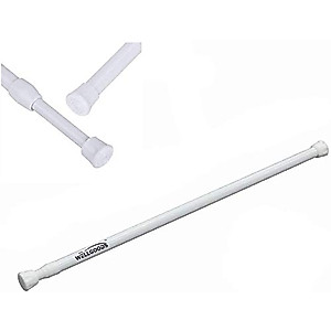 Wellgoods 1 Piece Small Spring Curtain Tension Rods Adjustable Extendable Rod for Cupboard Bathroom Window Closet -15.7 to 27.5 Inches