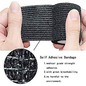 Stmandy Vet Tape wrap, wrap Bandage 2 inch 6 Rolls,Adhesive wrap Bandage for The Person or The Pets (cat,Dogs,Horse and Other Animal) who was injure or Have Wounds (Black 6pcs)