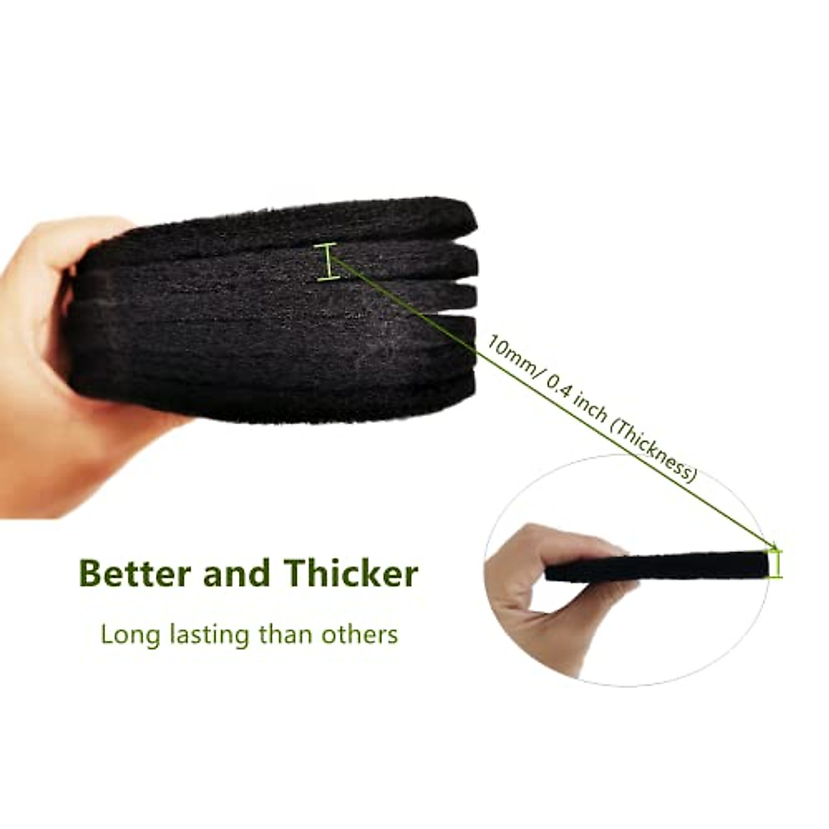 12 Pack Kitchen Compost Bin Charcoal Filter 7.25 Inch Diameter Extra Thicker & Bigger-Over 3 Years Supply- Longer Lasting Activated Charcoal Odor Trapping Filters (0.4inch/10mm Thickness), Round