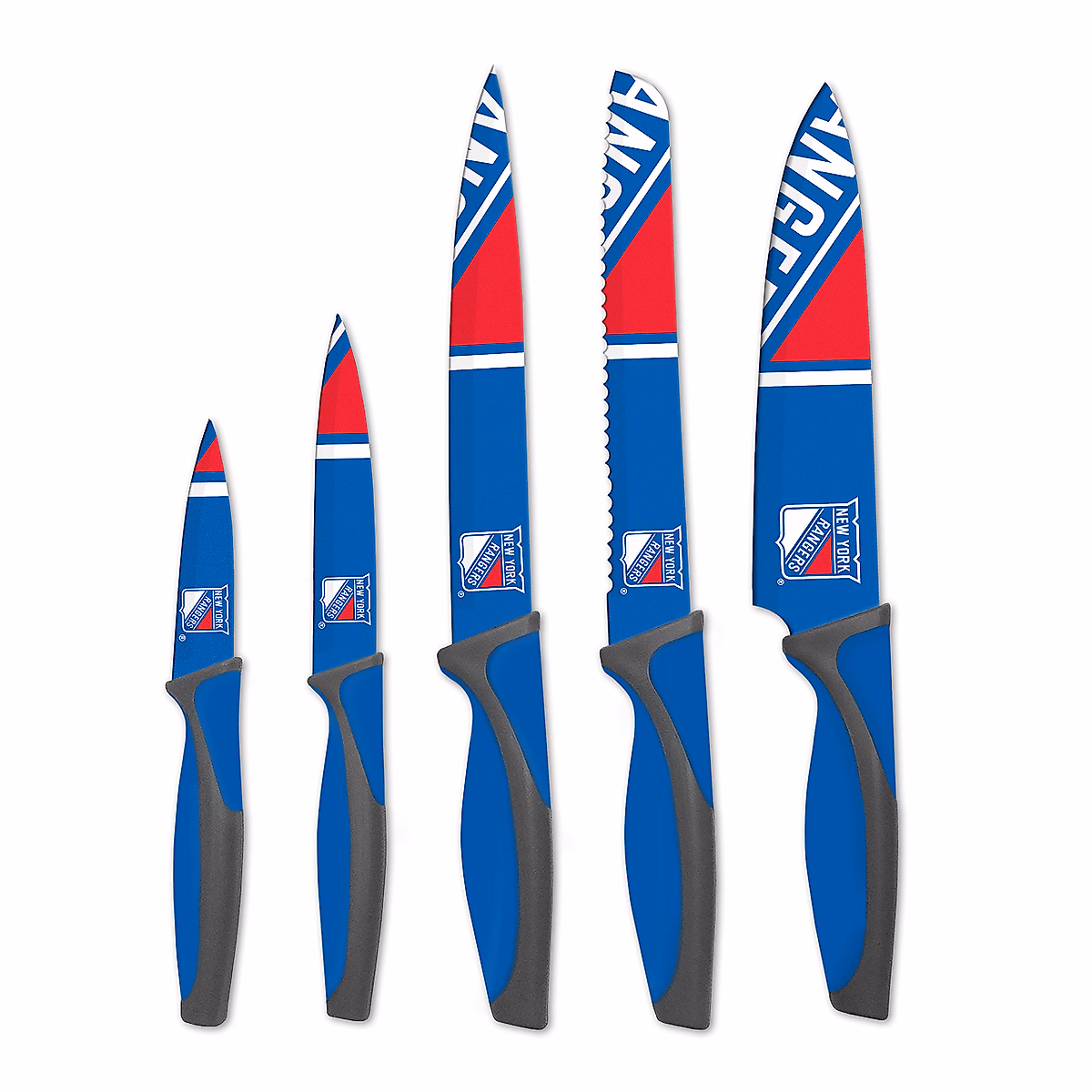 Sports Vault NHL New York Rangers Kitchen Knives Team Color, 16"L x 1.25"W x 9.75"H