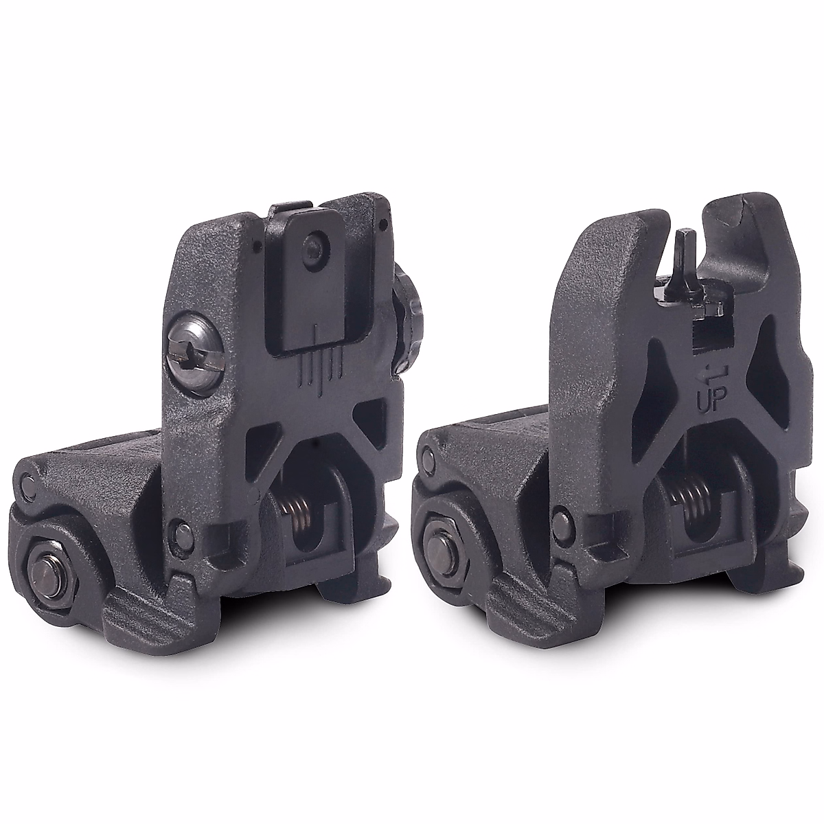 ADEGRIN Nylon Sight Front and Rear Flip Sights can be Mounted on Any Picatinny or Weaver Rail(Black)