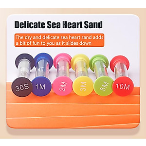 AKOAK 6 Pcs Color Hourglass Timer, 30S, 1M, 2M, 3M, 5M, 10M Hourglass Timer, Kids Play Classroom Kitchen Home Office Decorative Hourglass