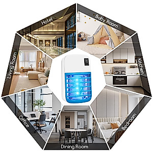 4Pack Bug Zapper Indoor Plug in Electronic Mosquitoes Trap Zapper with Blue Lights Electric Portable Home Insects Zapper for Home,Kitchen,Bedroom,Living Room,Baby Room,Office