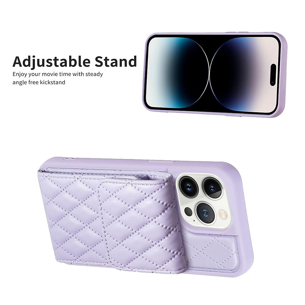 Furiet Crossbody Wallet Case for iPhone 14 Pro Max 6.7 inch Leather Kickstand Purse Case with Card Slot Holder Lanyard Strap Phone Cover for iPhone14promax 5G i Phone14Max Plus iPhone14 ProMax Purple