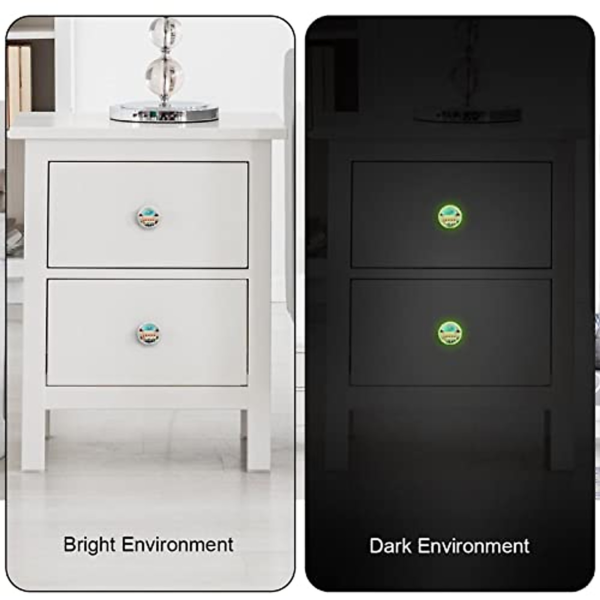 Train STATTON Knobs Round Drawer Handle Whole Body Luminescence, Fluorescence Glass + ABS for DIY Project Kitchen Living Room Furniture Decoration (4 Pack)