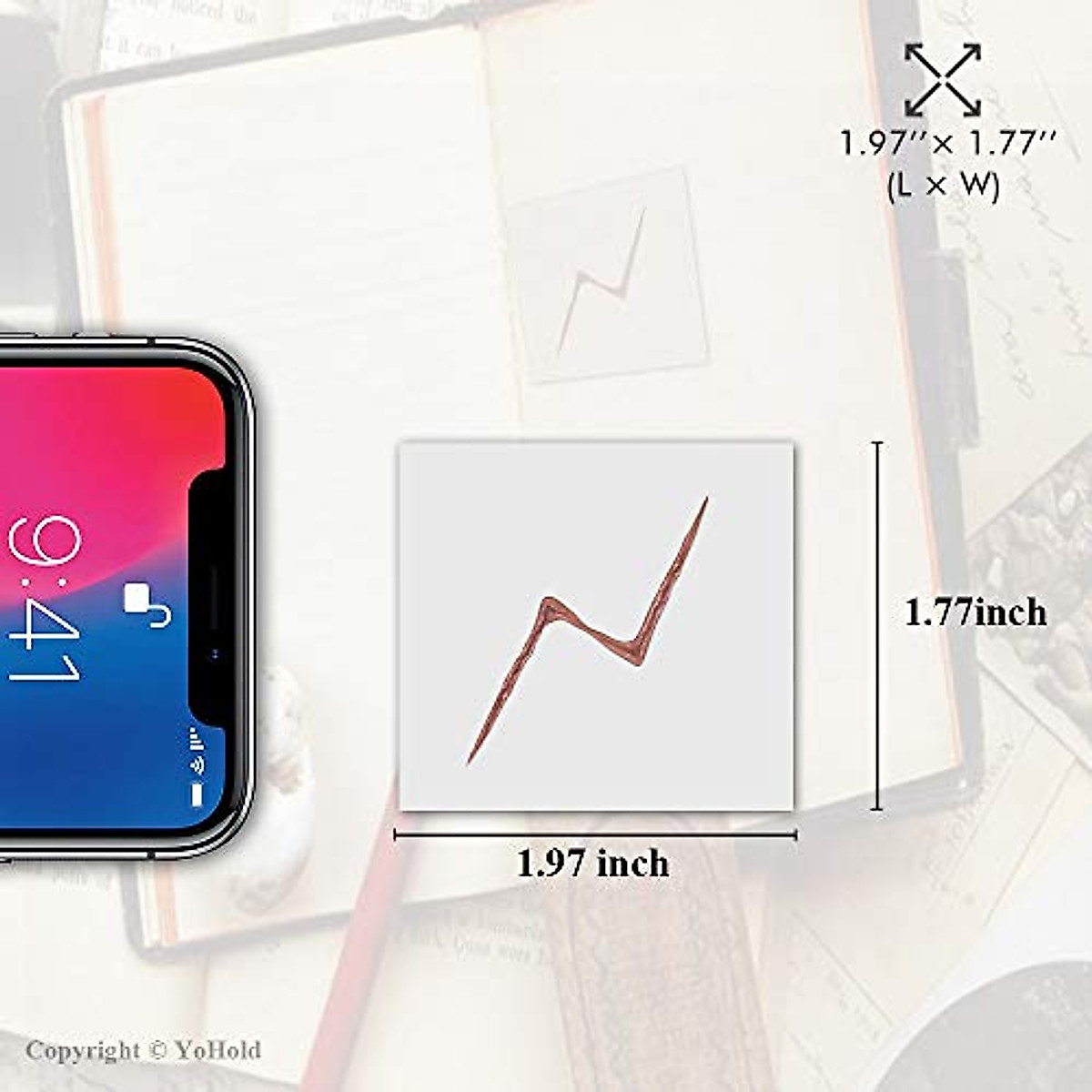 YoHold Wizard Lightning Bolt Scar Temporary Tattoos for Halloween, Wizard Theme Party Decorations, 24pcs/Pack