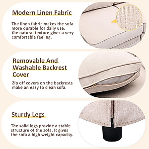 Merax 109.4" Fabric Large Upholstered U-Shape Sectional Sofa Sets, Modular Customizable, Couch with Removable Ottoman for Living Room, 108.6 inch Length, Beige