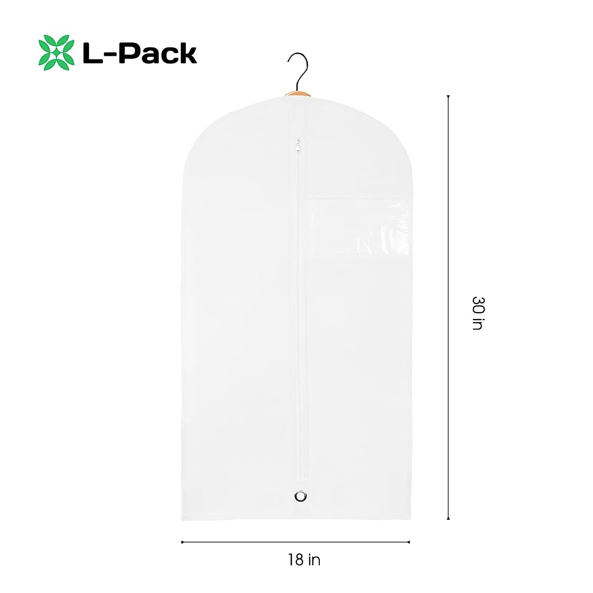 Kids Garment Bag, 30inch x 18inch White Breathable Clothes Cover for Baby Toddler and Child Garment Bag for Kids suit, Kids Garment Bags For Travel (WB1)