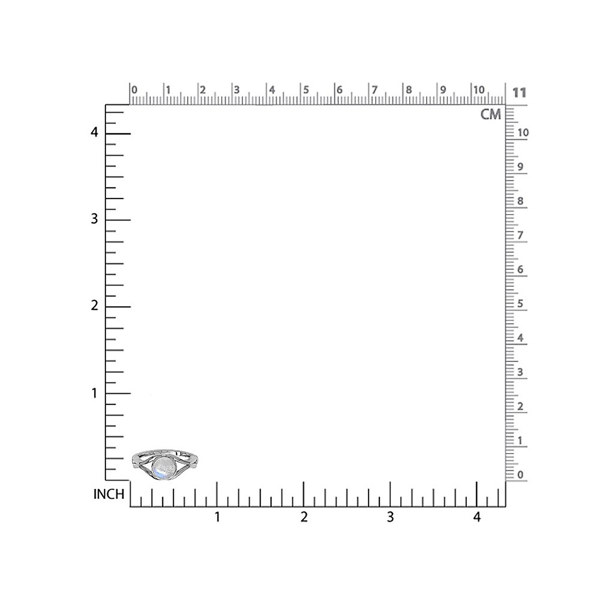 Silvershake June Birthstone Natural Moonstone 925 Sterling Silver Solitaire Ring Size 11