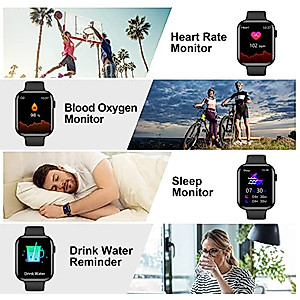Smart Watch for Android iOS(Answer/Make Call) - 1.9" Full Touch Screen Smartwatch for Men Women, 120 Sport Modes, Fitness Tracker Smart Watch with Heart Rate Sleep Monitor, BP, SpO2, AI Voice