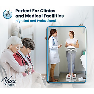 AdirMed Digital Physician Scale with Mechanical Height Rod - Eye-Level Measuring Station for Body Weight, Height & BMI - Ideal for Gyms, Medical Facilities & Rehabilitation Centers