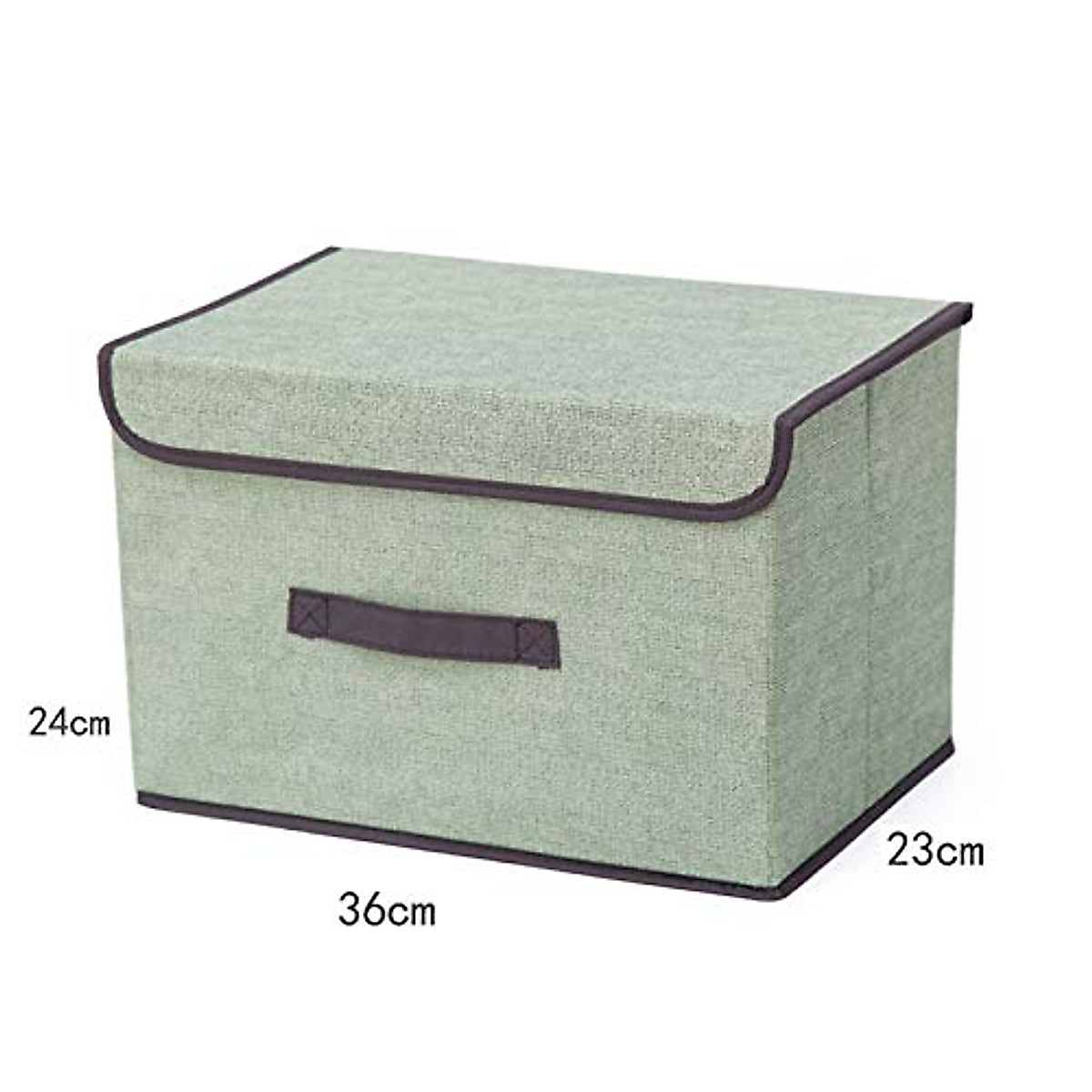 Elonglin Foldable Storage Basket, 2 Pack Lidded Storage Bins with Handle Organize Clothes Toys Book Universal Household Containers for Bedroom Wardrobe Clothes Office Shelf (Green)