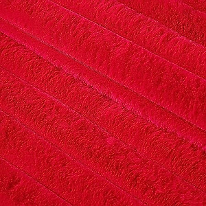 wyooxoo Pack of 2 Double-Side Faux Fur Plush Throw Pillow Covers 18x18 Soft Fluffy Striped Decorative Pillow Covers for Couch Sofa Bed Living Room (18"x18", Red)