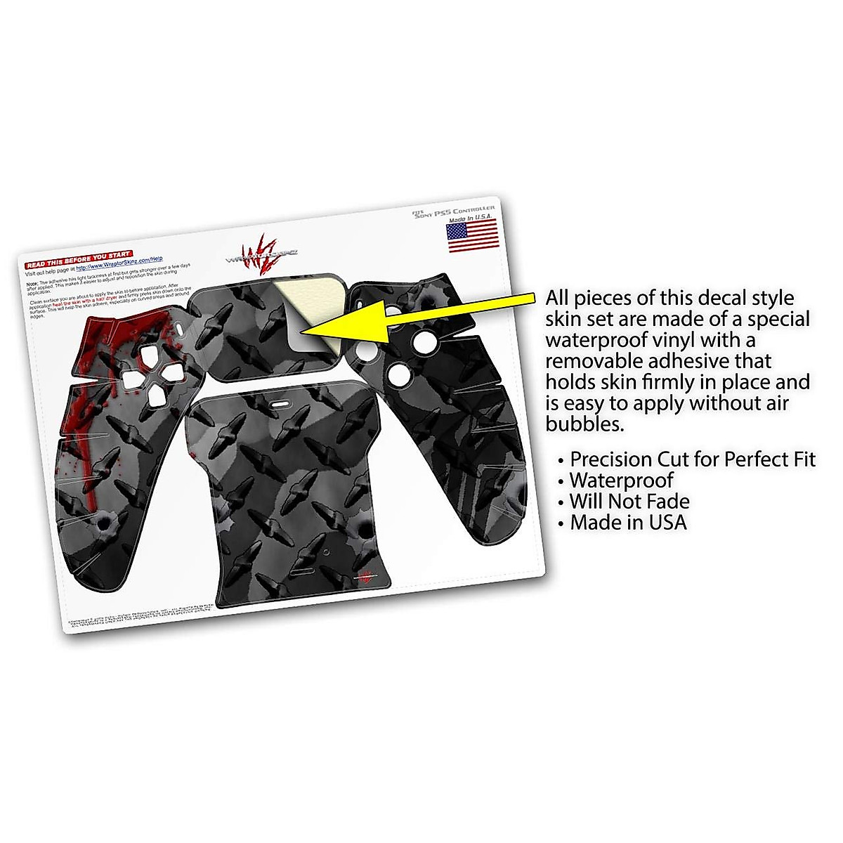 WraptorSkinz Skin Wrap compatible with Sony PS5 DualSense Controller War Zone (CONTROLLER NOT INCLUDED)