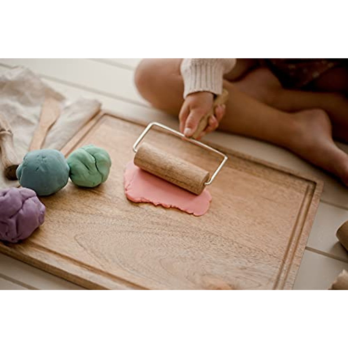 KOOKAROO Playdough Tools for Kids Ages 2-4 | 8 Wooden Playdough Toys | Play Dough Sets for Kids | Playdough Accessories for Toddler | Sensory Toys | Kinetic Sand Tools | Sensory Bin Tools