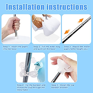 Lechay Balloon Column Stand Set of 4, 6.6ft Adjustable Balloon Stand kit with Base Telescopic for Baby Shower Wedding Birthday Graduation Party Decorations