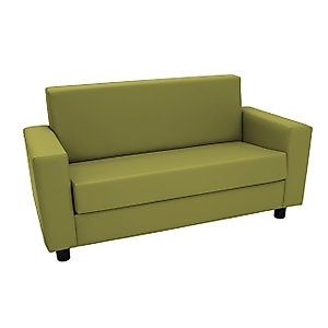 Factory Direct Partners SoftScape Inspired Playtime Classic Reading Sofa, Children's Commercial-Grade Upholstered Furniture for Home, Daycare, Preschool, Library; Modern Design - Fern Green, 14473-FG